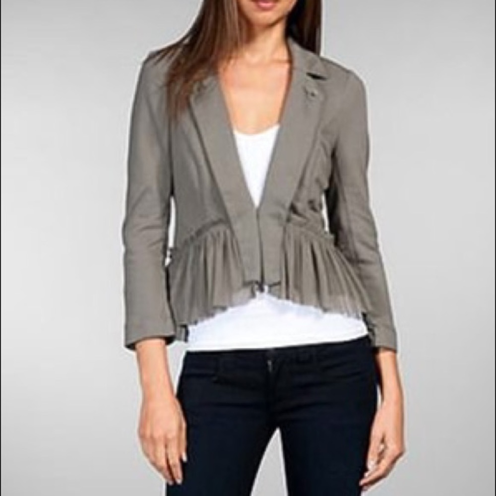 Free People Ruffle Peplum Blazer - Gem